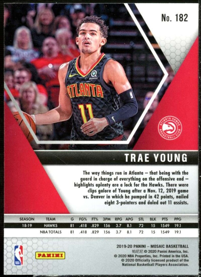 Trae Young Card 2019-20 Panini Mosaic #182 | eBay