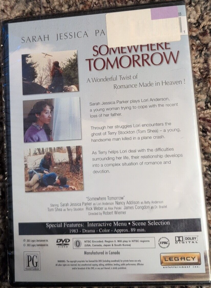 Somewhere Tomorrow (DVD) Sarah Jessica Parker, 2003-New Sealed ...