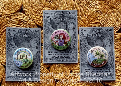 Medical Marijuana Button Pin Cannabis HEMP Soil and Water Conservation ...