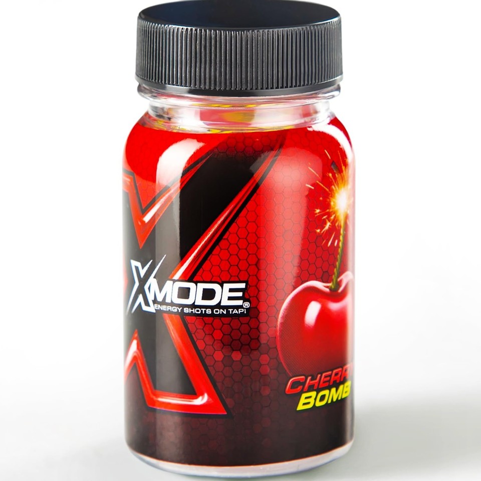 XMODE Energy Shots Tap System 100 Servings Cherry Bomb with Dispenser ...