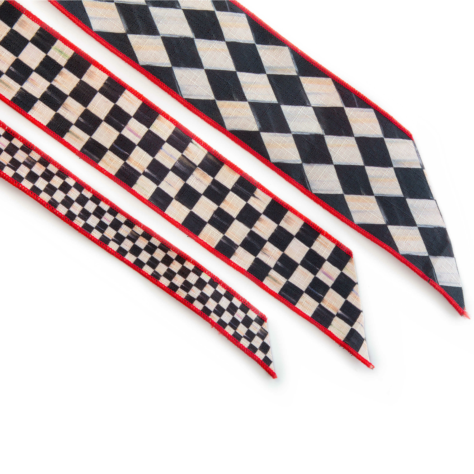 (1 Yard) Mackenzie Childs COURTLY CHECK (Red) 2" Wide Wire RIBBON New ...