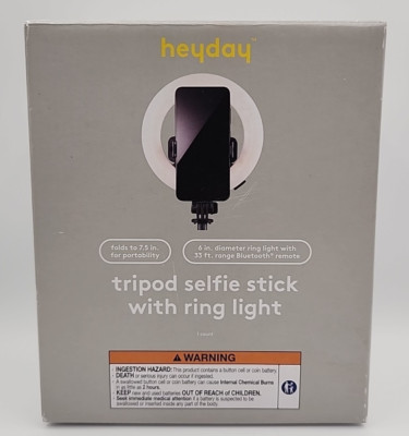 Tripod Selfie Stick with LED Ring Light - heyday Black | eBay
