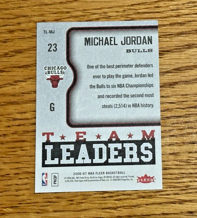 MICHAEL JORDAN 2006-07 Fleer #TL-MJ Team Leaders | eBay