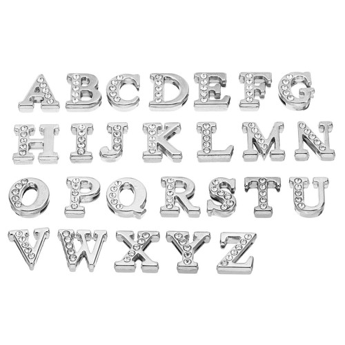 12 mm Crystal Alphabet Letters, 1 Set A-Z Bling Alloy Letter Charm ...