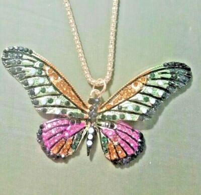 NEW! Multi Colored Butterfly Necklace Pendant Chain #762 | eBay