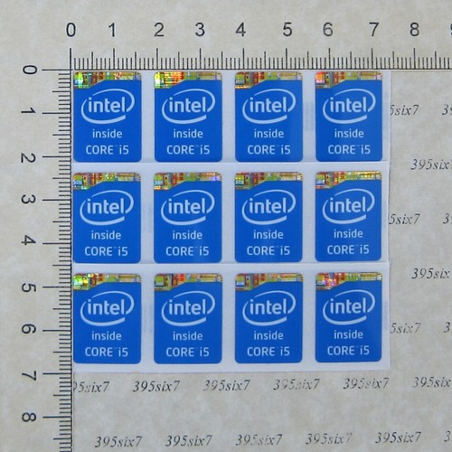 Laptop PC Processor Sticker (1st 3rd 4th 6th 7th 8th 9th 10th Gen) x 12 ...