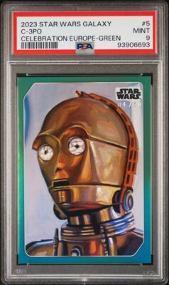 2023 Topps Star Wars C-3PO Europe Celebration Green Parallel /50 PSA 9 ...