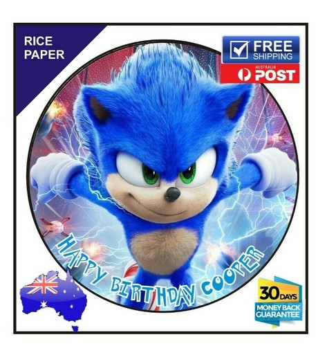 Sonic The Hedgehog Edible Rice Paper Image Cake Birthday Party Topper ...