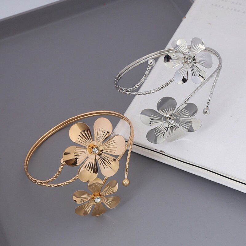 Flower Armlet Fashion Upper Armband Open Arm CuffBracelet Female Body ...