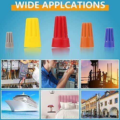 350Pcs Electrical Wire Connectors Nuts Colorful Wire Caps Kit Twist ...