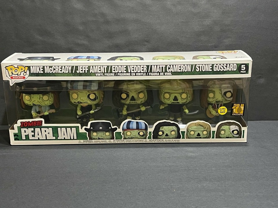 FUNKO POP! Rocks Zombie Pearl Jam GITD 5-Pack Exclusive Ten Club L.E ...