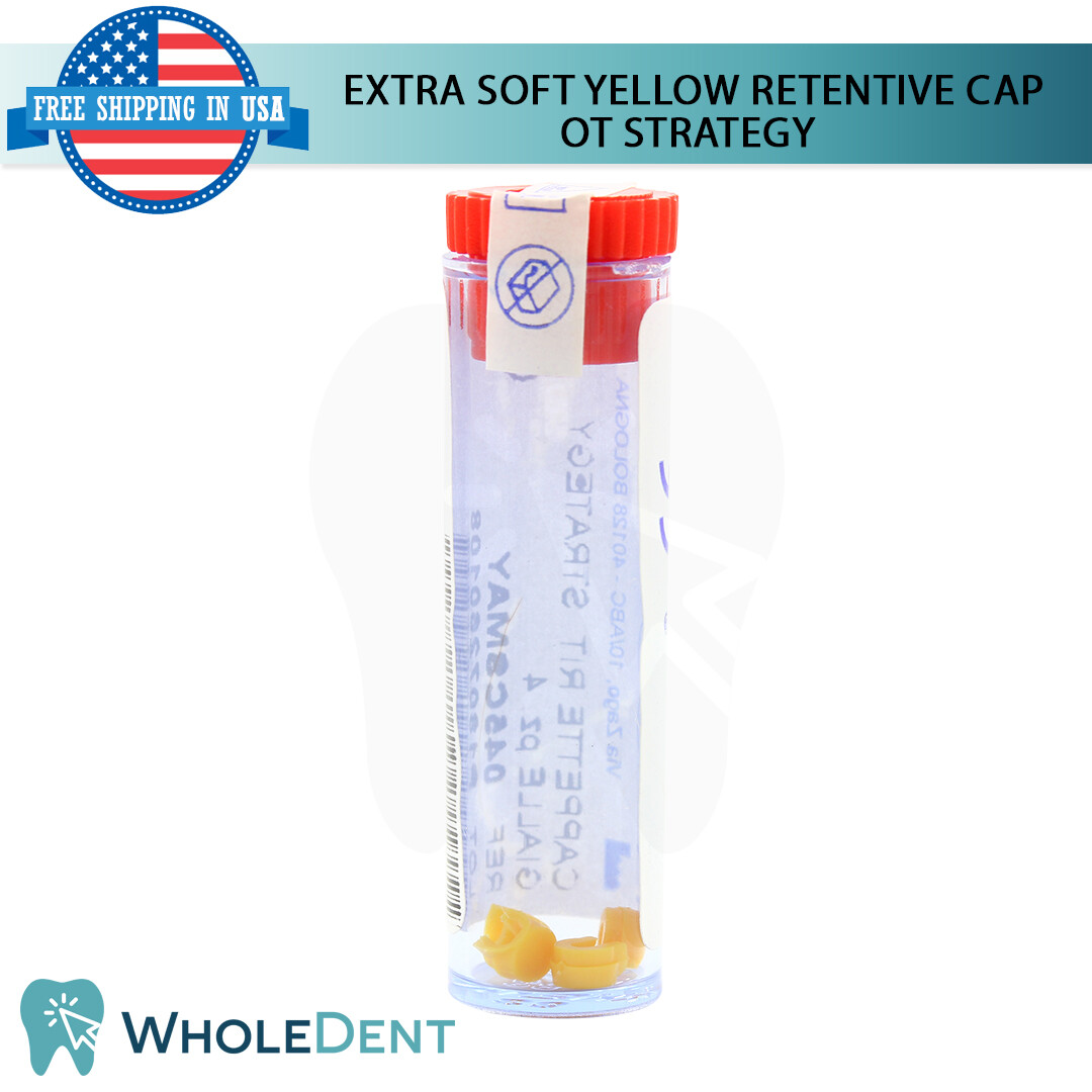 4x OT Strategy Attachment Yellow Silicone Inserts Retentive Caps Dental ...