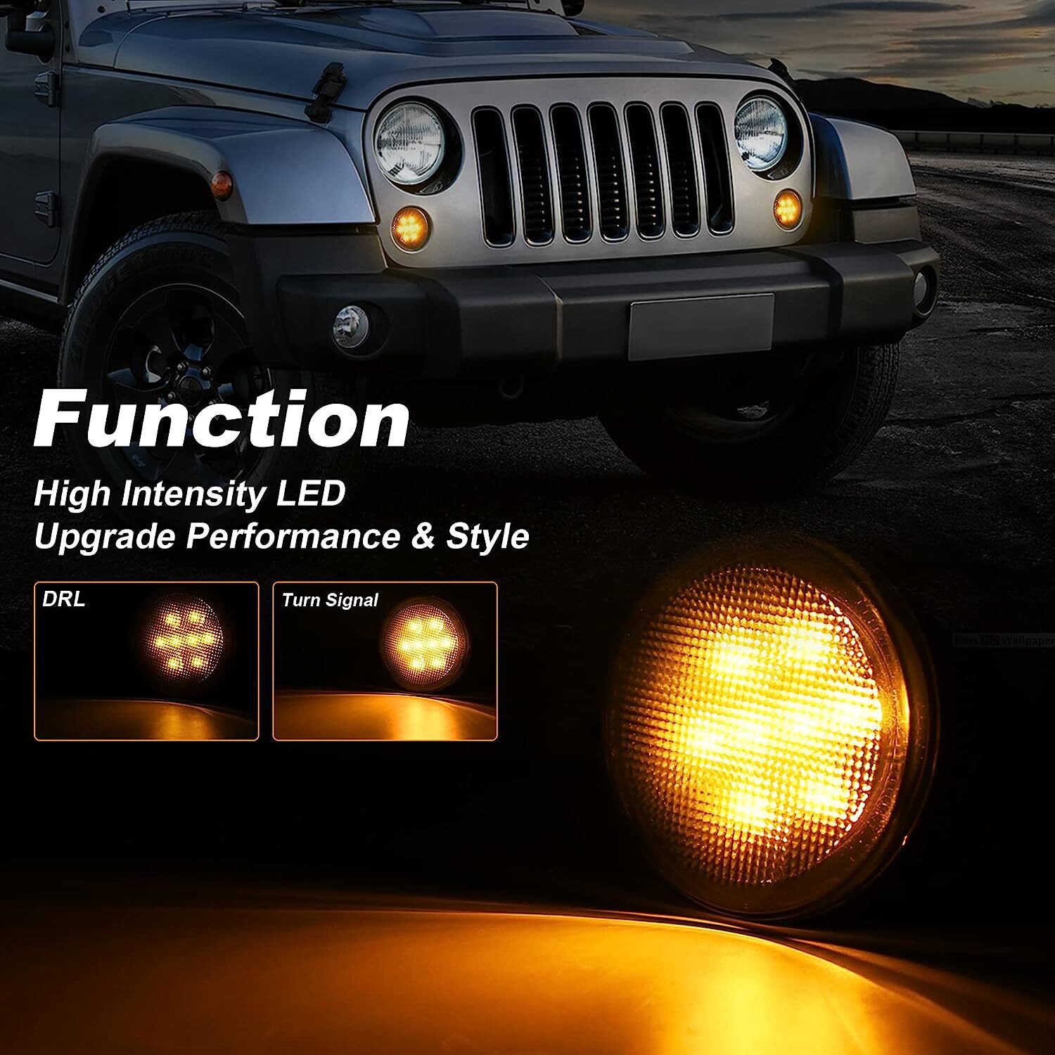 Combo 8pc for Jeep JK JKU 07-18 7" Halo Led Headlight Tail Fog Turn Signal Light | eBay