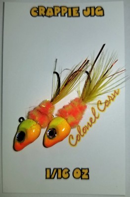 2 Jig Pack "Colonel Corn" Crappie Jigs, comes in 1/32 oz, & 1/16 oz | eBay