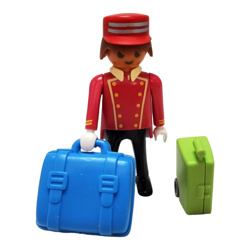 Playmobil Bell Hop man Figure With Luggage Dollhouse | eBay