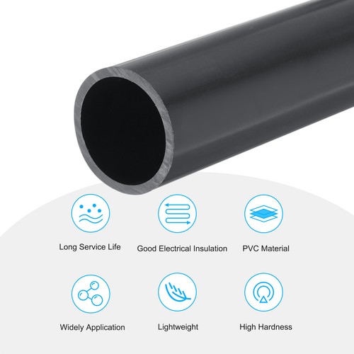 PVC Rigid Round Pipe 27.2mm ID 32mm OD 20cm Length Dark Grey High ...