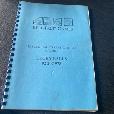 LUCKY BALLS AWP Game Manual Bell Fruit Machine Complete 92 207 978 ...