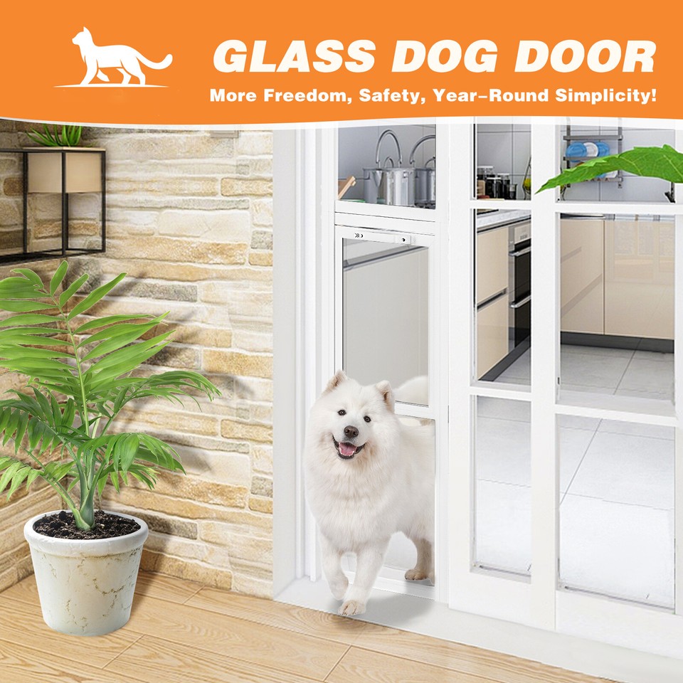 Docred Pet Dog Patio Door Insert Aluminum Sliding Glass Door Adjustable ...