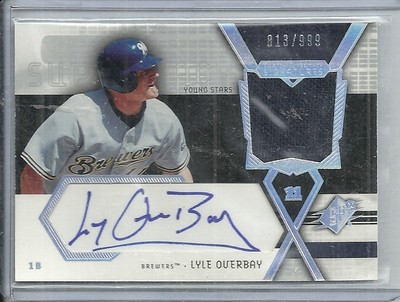 2004 SPx - LYLE OVERBAY - Autograph Game Used Jersey - BREWERS #d /999 ...