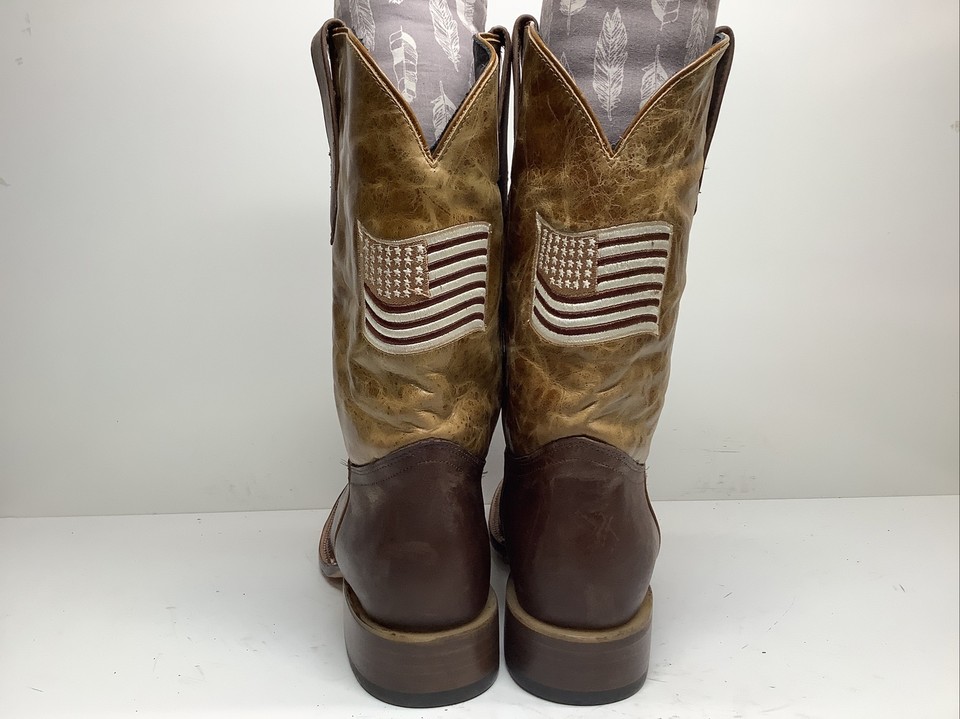 VTG MENS JB DILLON COWBOY SQ TOE DARK BROWN BOOTS SIZE 12 D | eBay