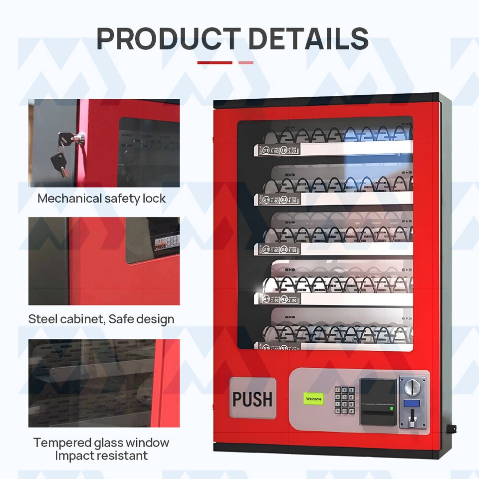 5 Slot Snack Vending Machine for Food/Drink/Snack Mounted Money Only ...