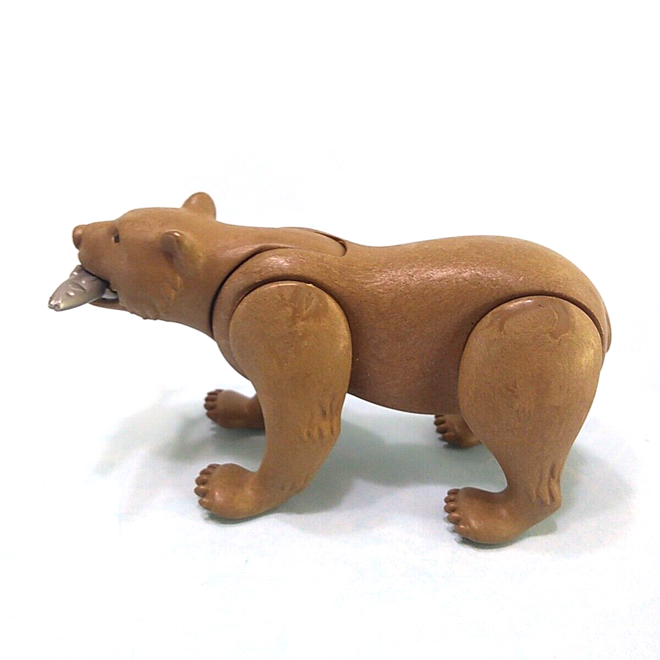 Playmobil Grizzly Brown Bear Mouth Opens Fish Wildlife Animal A31 no ...