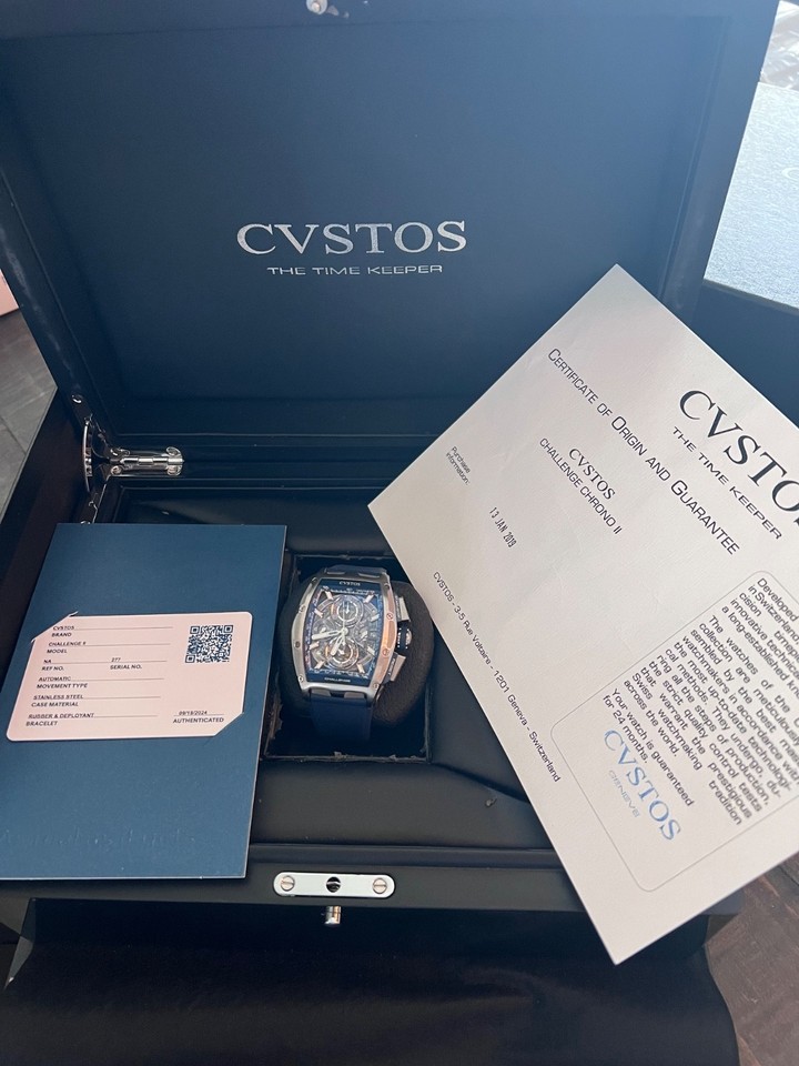 CVSTOS Challenge Chronograph II - 41MM Skeleton Back Rubber Strap CV ...