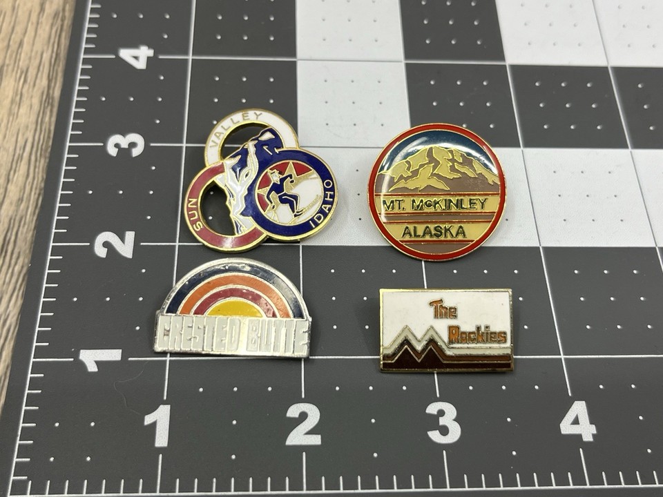Lot Of 30 VTG Ski Resort Enamel Pins, Whistler Mt. Hood Bachelor Baker ...