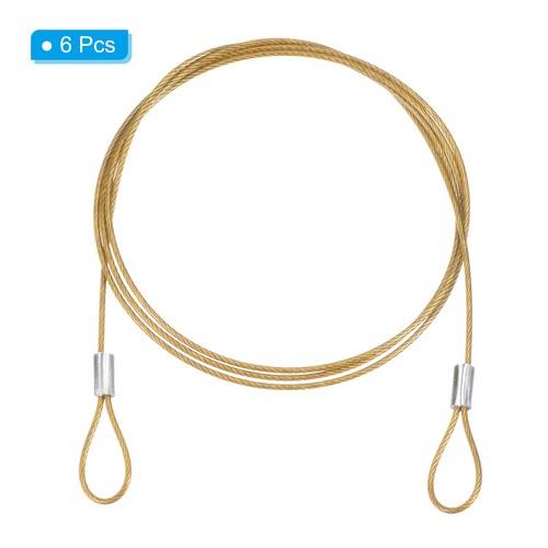 3.3Ft Safety Cable Lock, 6 Pack Stainless Steel 1.5mm Security Wire ...