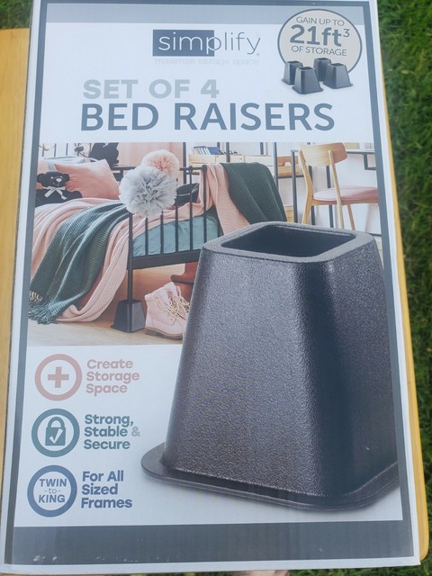 Kennedy Home Collections Simplify 6.25 Sq.in X 6 in Black Bed Risers 4 ...