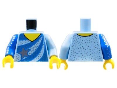 Lego New Light Blue Minifigure Torso Ice Skating Leotard Silver Stars ...