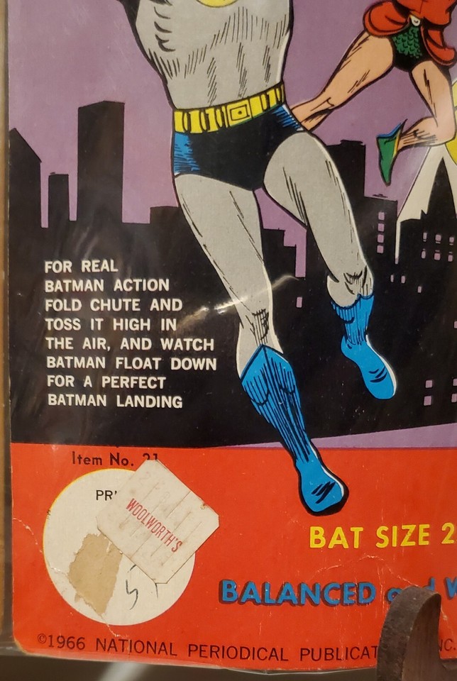 1966 Vintage Official Batman Bat Chute Figure MOC TV RARE Red Parachute ...