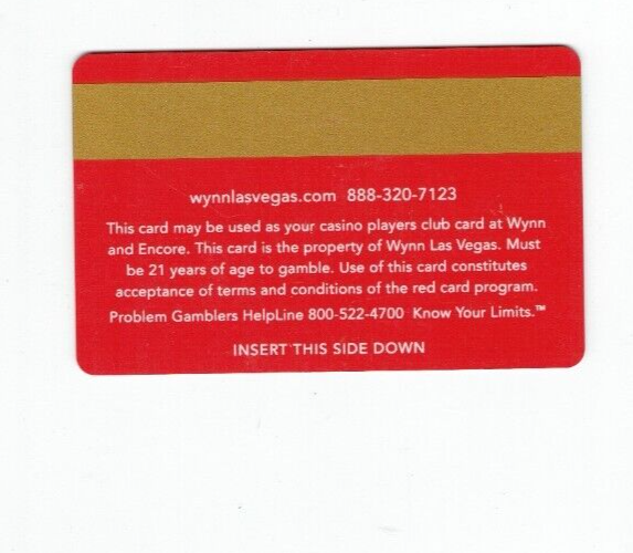 Wynn Las Vegas Casino SLOT CARD Players Club Card - I Combine Shipping ...