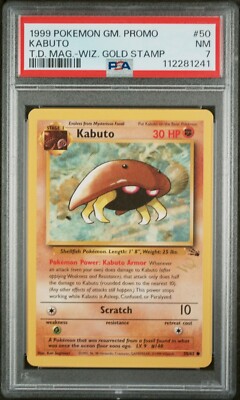 1999 Pokemon Fossil Promo /62 Kabuto Top Deck Magazine Wizards Gold ...