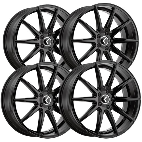 (Set of 4) Kraze KR194 Cosmos 18x8 5x120 +40mm Gloss Black Wheels Rims ...