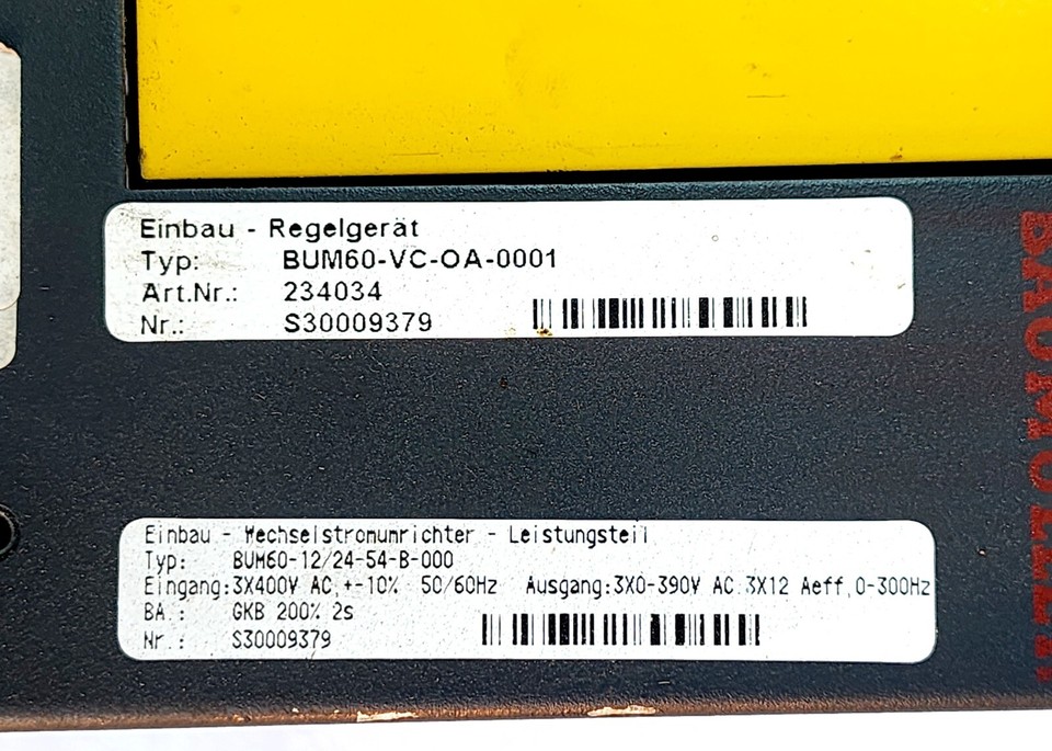 BAUMULLER BUM60-VC-OA-0001 \ BUM60-12/24-54-B-000 Servo Drive ART Nr ...