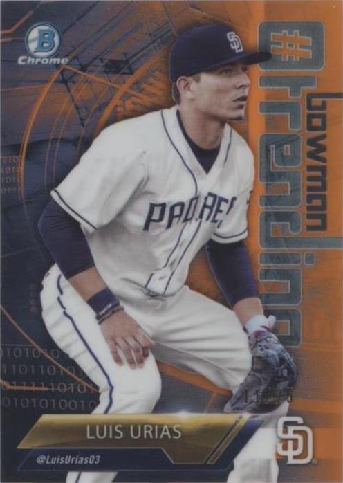2018 Bowman - #Bowman Trending Luis Urias ##-LU Orange Refractor /25 ...