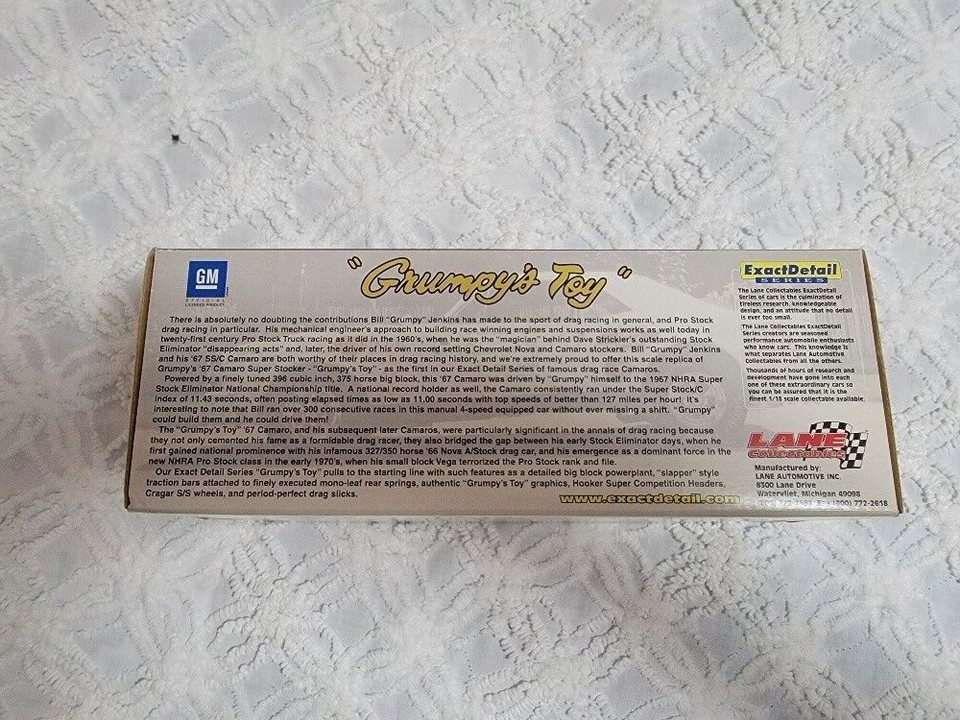 1:18 scale LANE Exact Detail Series 1967 Camaro Super Stock "Grumpy's ...