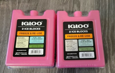 Igloo Refreezable Ice Block 2pk set of 2 - Small Pink / Purple | eBay