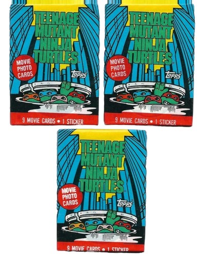Teenage Mutant Ninja Turtles Movie Trading Cards 3 NEW 1 Open Wax Packs ...