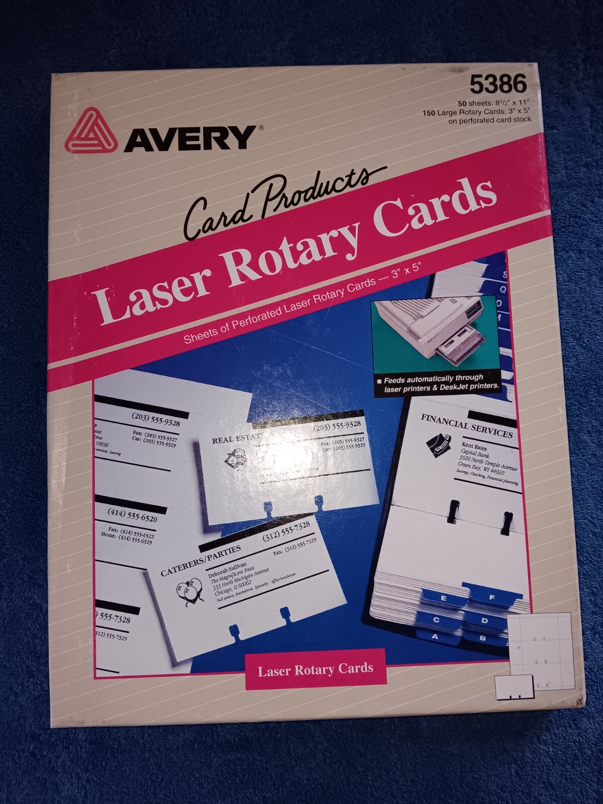 AVERY 3x5 Laser Rotary Cards 150 Rolodex Refills Blank 5386 Laser ...