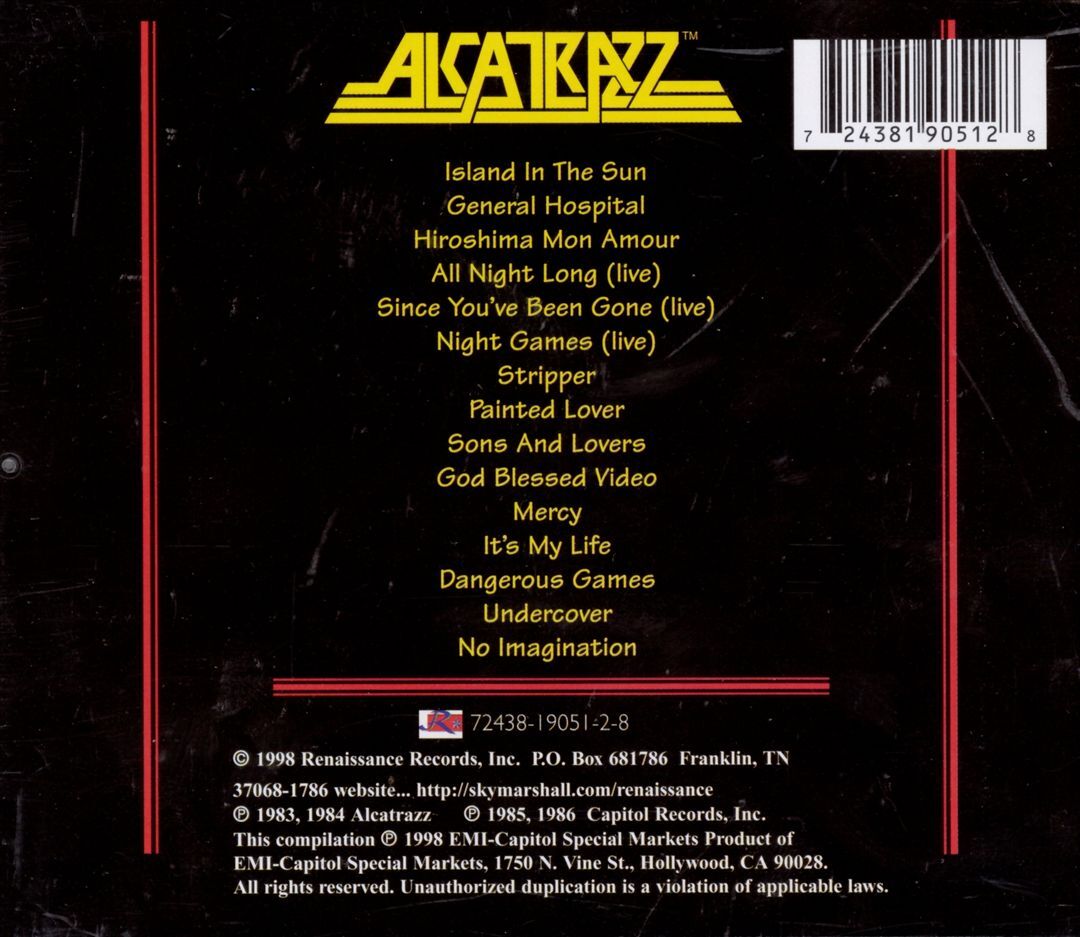 ALCATRAZZ BEST OF ALCATRAZZ [RENAISSANCE] NEW CD 724381905128 | eBay