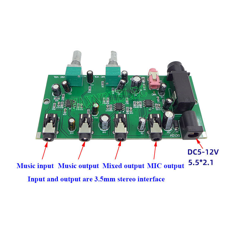 MC33202 Dynamic Condenser Microphone Preamplifier Audio MIC Preamp ...