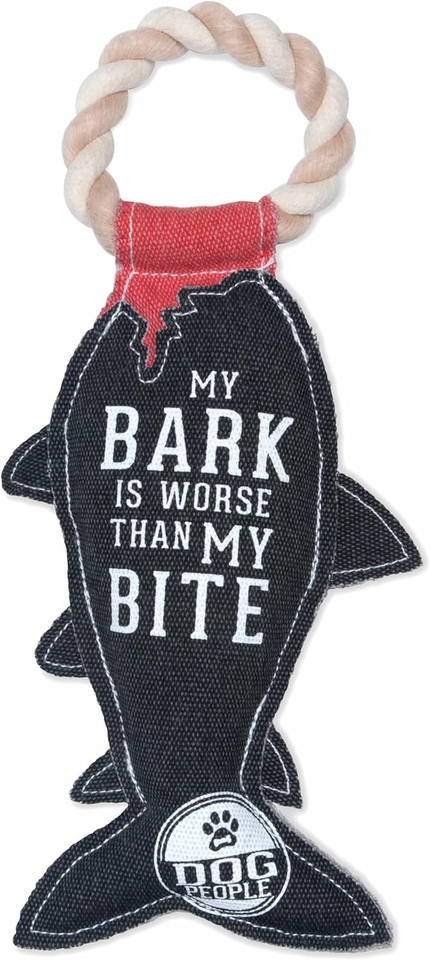 - My Bark Is Worse than My Bite - 13 Inch Large Canvas Tug of War Shark ...