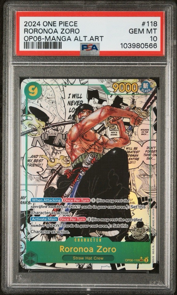 ONE PIECE OP06-WINGS OF THE CAPTAIN #118 RORONOA ZORO MANGA ALTERNATE ...