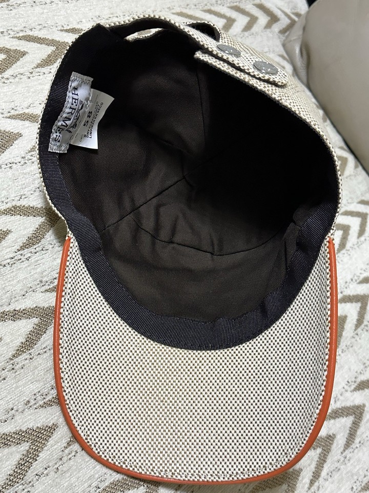 Hermes Unisex Ecru Cotton Oran H Logo Baseball Jump Hat Cap Size 58CM ...