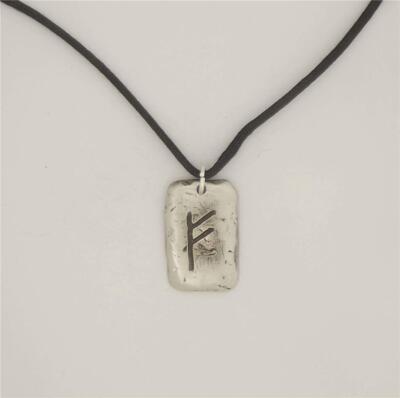 ENGLISH PEWTER - WEALTH RUNE - PENDANT NECKLACE GERMANIC ALPHABET | eBay UK