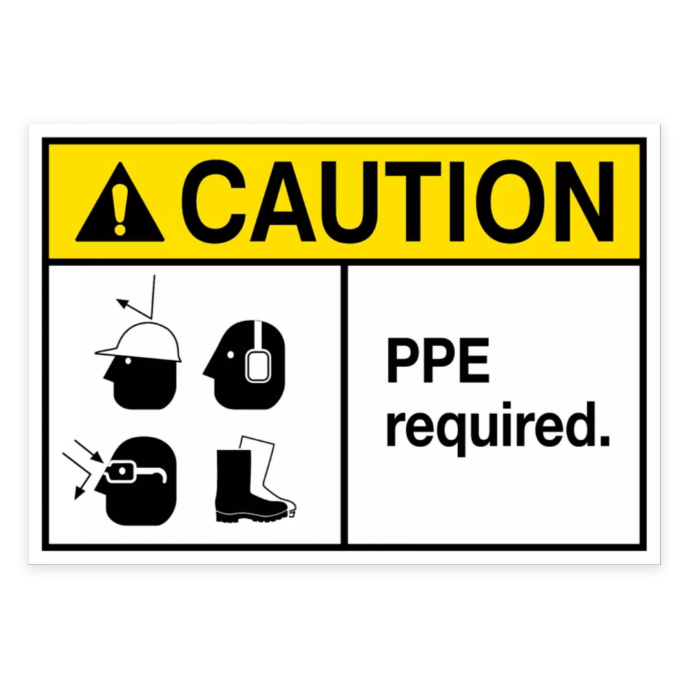 PPE Required Decal Door Window Wall Sticker PPE Required Sticker | eBay