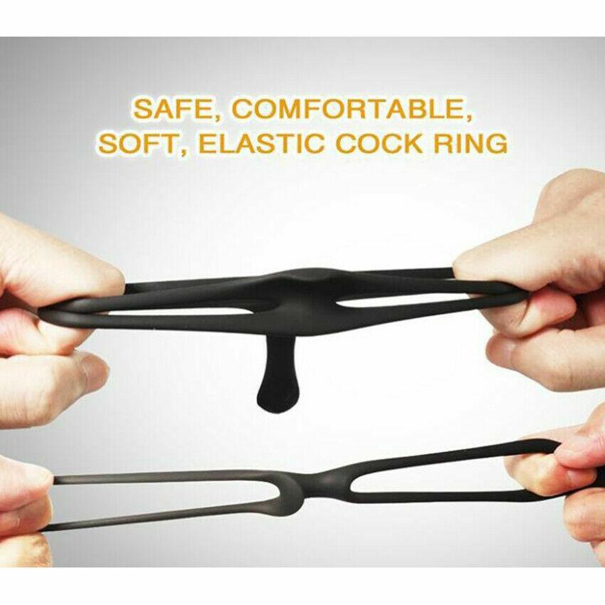 Male Silicone Scrotum Testicle Squeeze Ring Cage Stretcher Enhancer ...