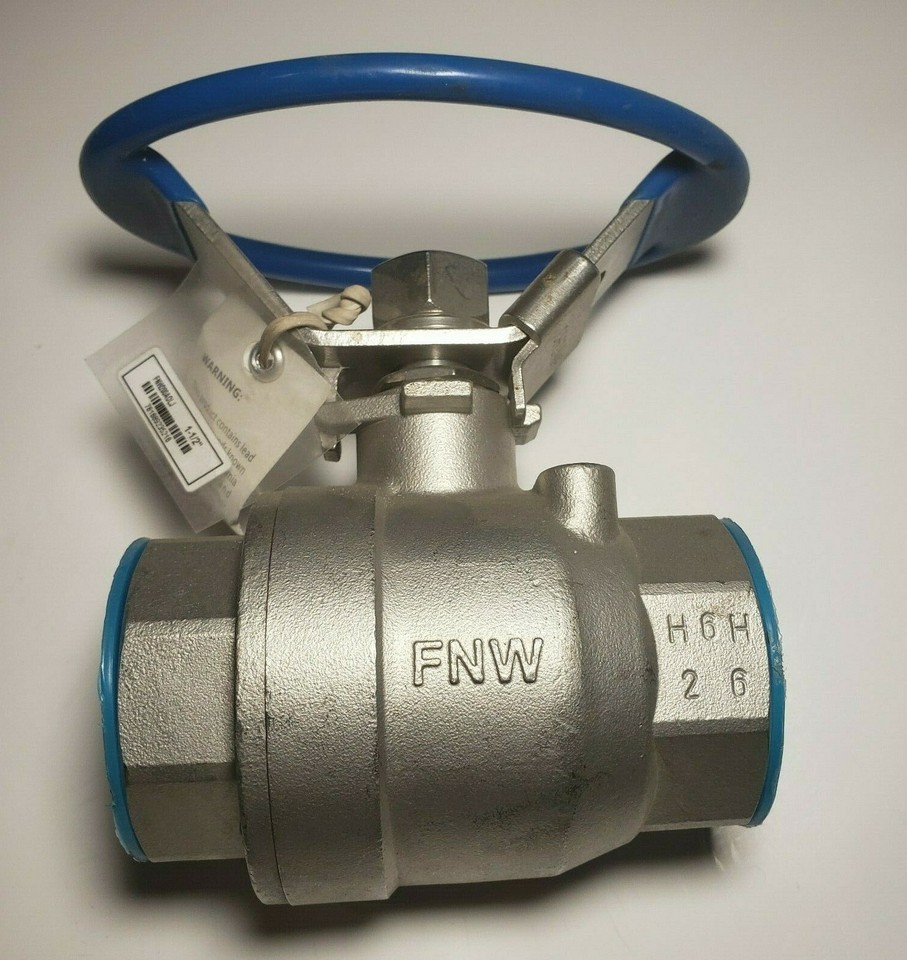 1 1/2" Ball Valve NPT 316 SS with locking handle FNW 1000 CWP | eBay